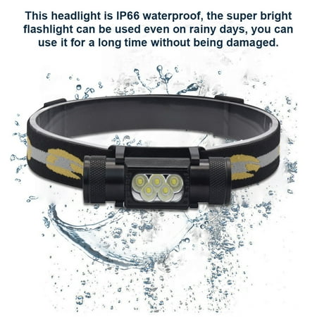 Headlamp 3000lm LED Rechargeable 5 Mode Adjustable Head Flashlight ...
