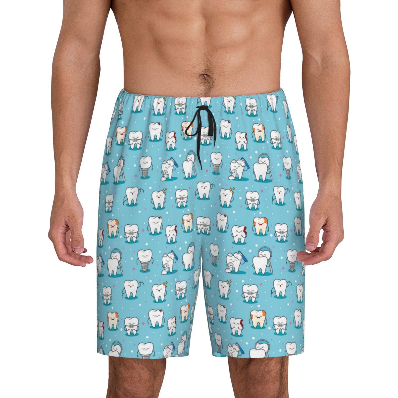 Fotbe Cartoon Teeth Pantalones Cortos de Pijama para Hombre, Ropa de ...