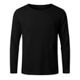 Aofany Mens Long Sleeve Tee Shirts Crew Neck Solid Color T-Shirts Fall ...