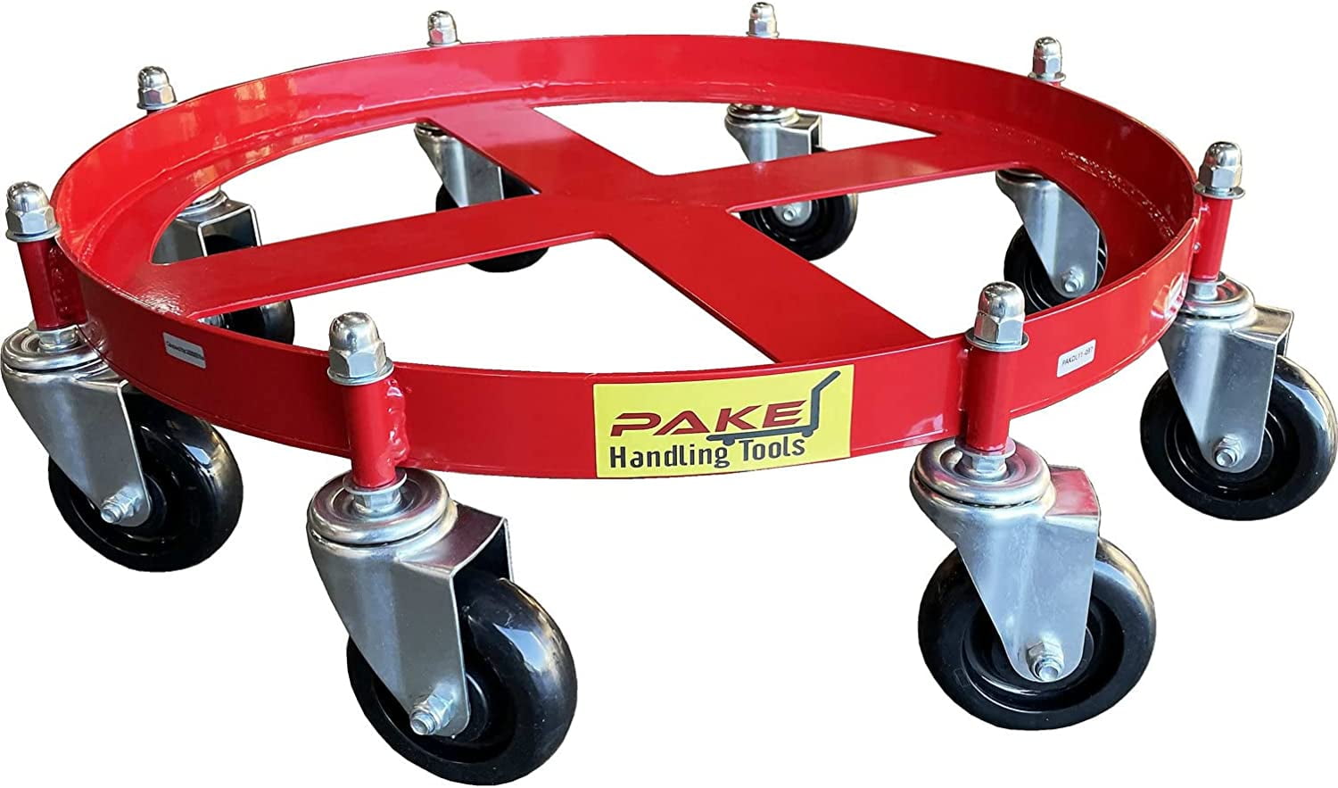 Steel Drum Dolly, 2000 lb. Cap, 55 Gal Drum, 8 Swivel Phenolic Casters ...