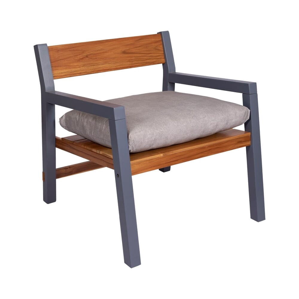 Sillón Tapizado en Madera Teca y Tauari con Acabado Barnizado ...