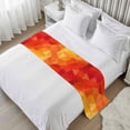 Abstract Red Orange Geometric Bed Runner King Size Modern Abstract Art ...