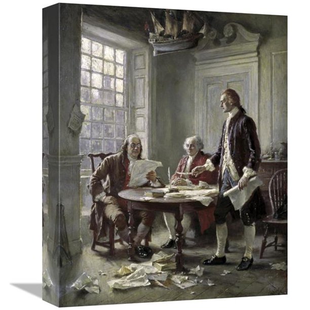 16 in. Drafting the Declaration of Independence Art Print - Jean Leon ...