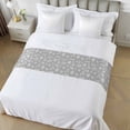 Bed Runner Grey Anchor Sailboat Bedding Scarves Soft Decorative Bed ...