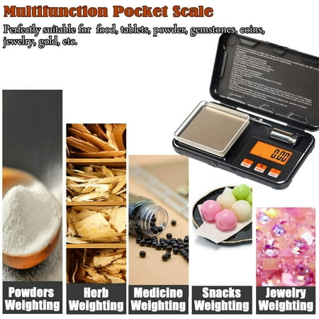 Pocket digital scale Mini scale with calibration weight - 6 units ...