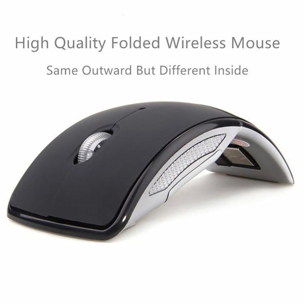 Wireless Mouse,2.4GHz Foldable Folding Arc Optical Mouse with Fast ...