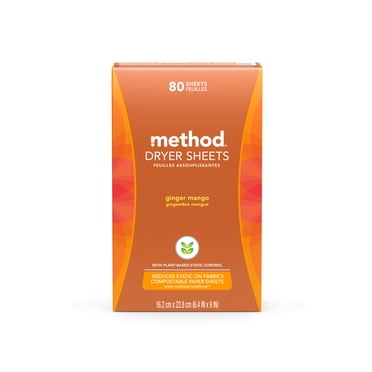 Method Fabric Softener Dryer Sheets, Fresh Air Scent, Laundry Clothes ...