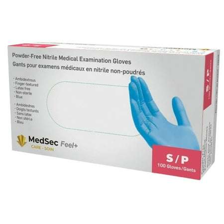 Feel+ powder-free nitrile exam gloves, Small, 100/bx | Walmart Canada