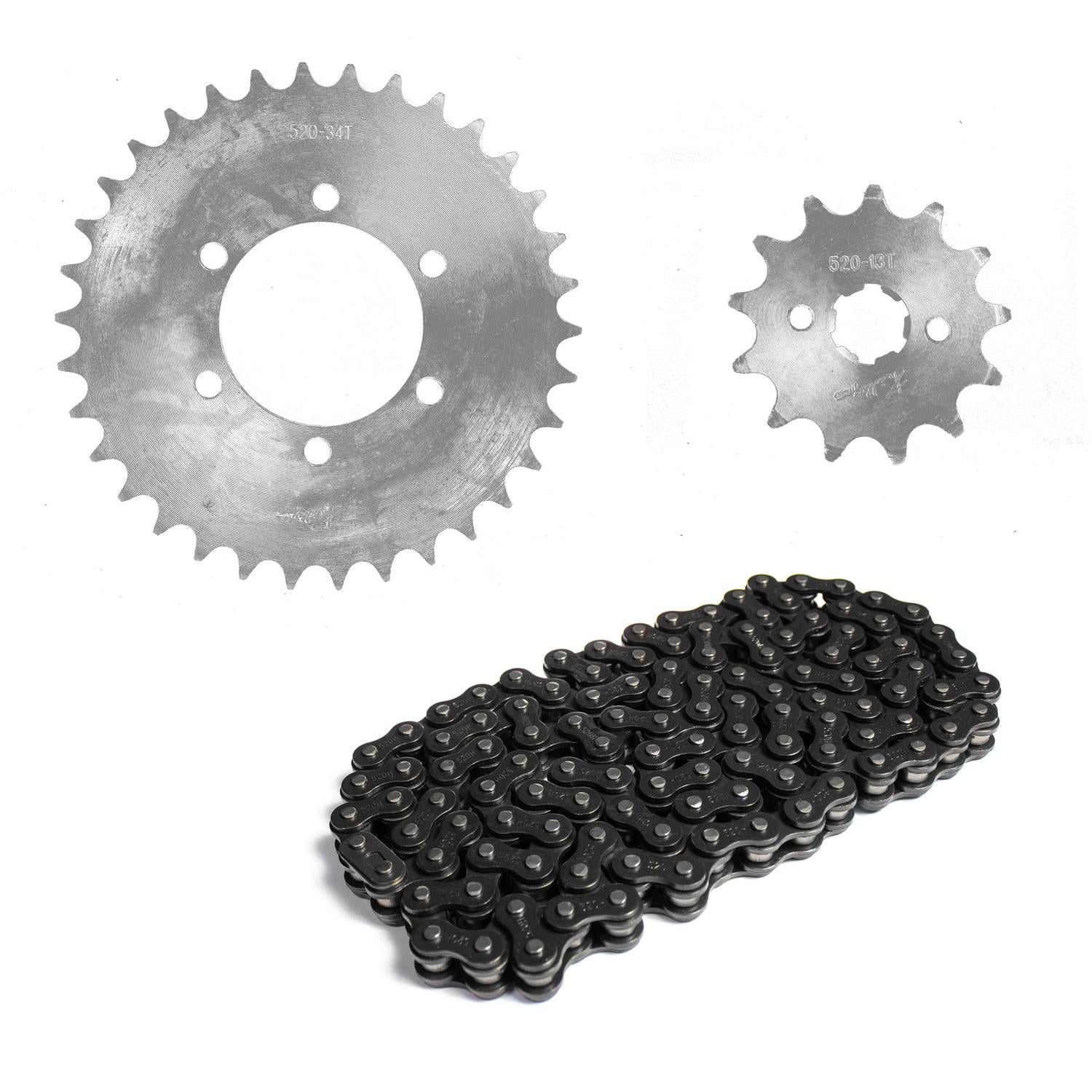 Kit De Sprocket 250z 34d-13d 520hx120l plateado M Kinlley STD | Walmart ...