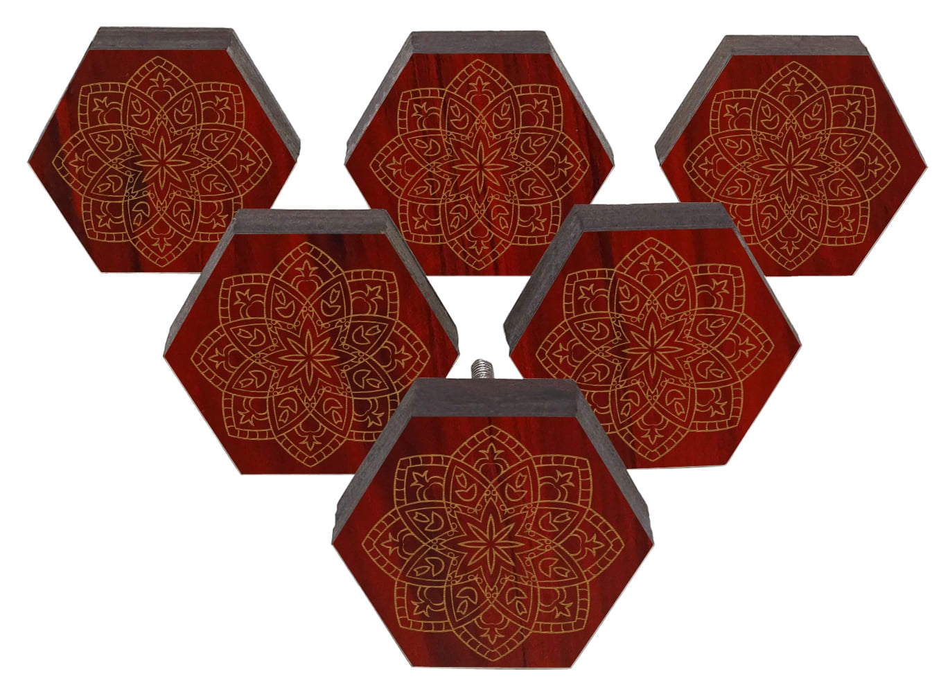 IBA Indianbeautifulart Red Engraved Knobs Furniture Knobs Cabinet ...