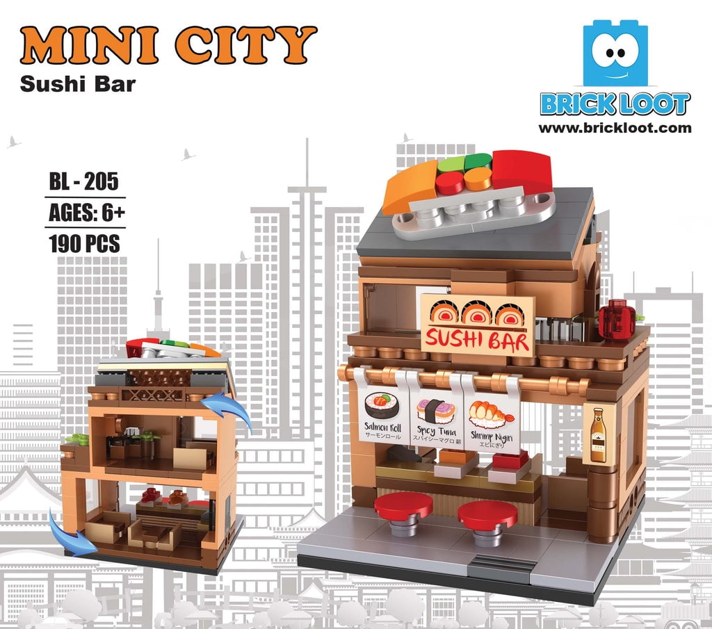 Mini City - Sushi Bar Restaurant Brick Set - Walmart.com