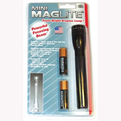 Maglite M2A016 Mini-Mag , Black, 2 AA Batteries, Blister Pack - Walmart.com