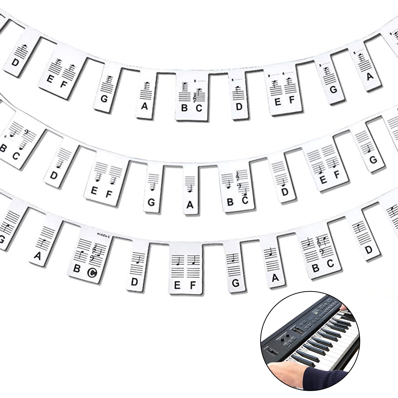 Silicone Piano Notes Guide For Beginner 88 key Reusable Detachable Silicone Piano Notes Guide For Beginner 88 key Reusable Detachable