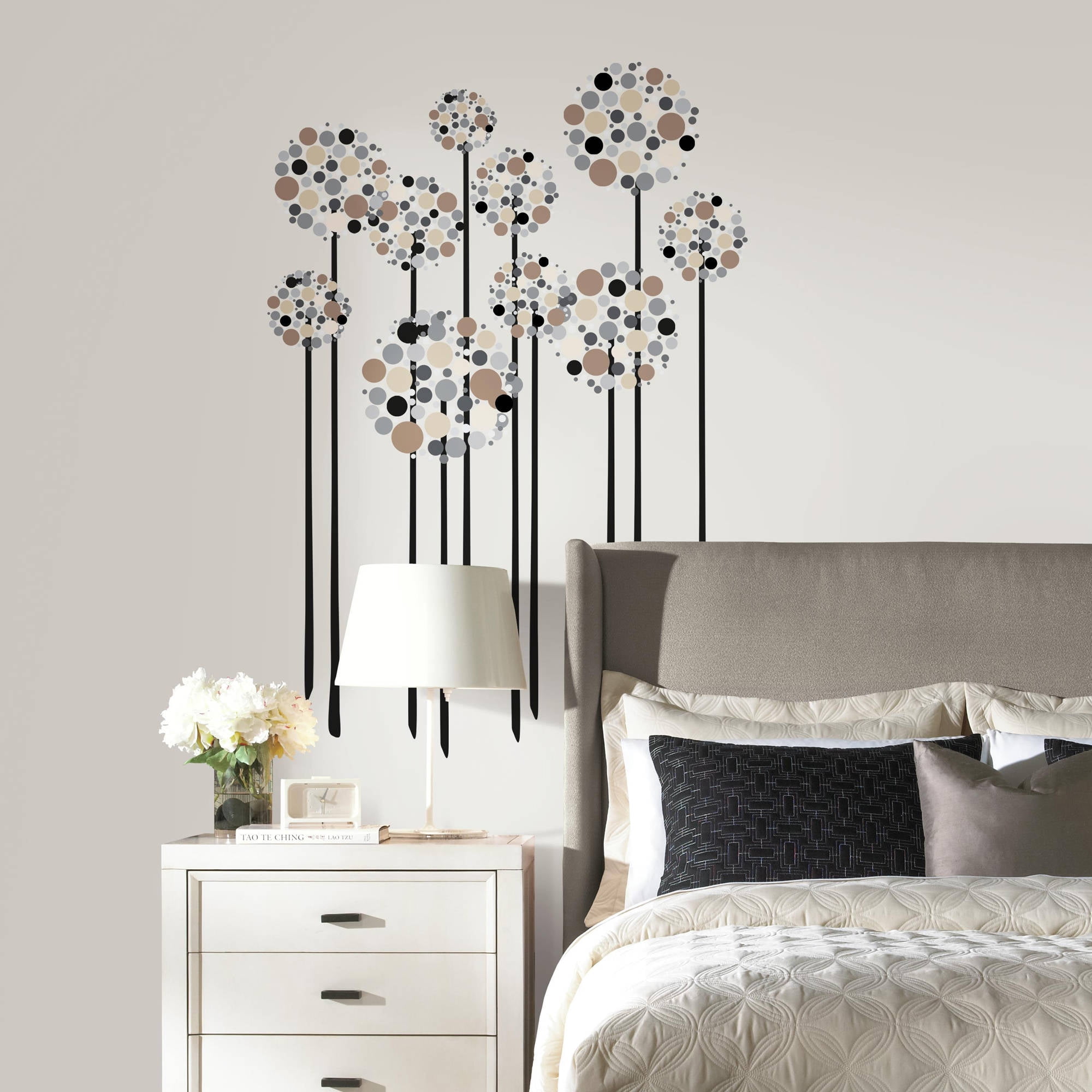 RoomMates Neutral Floral Dot Peel and Stick Giant Wall Decals - Walmart.com