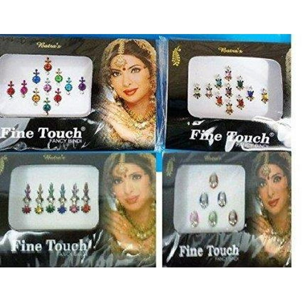 Lightahead® 4 Pack Assorted Designs Bollywood Head Bindi Tattoo – Stick ...