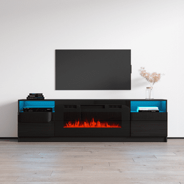 Eva TV Stand for TVs up to 85", Modern High Gloss 77" Entertainment ...