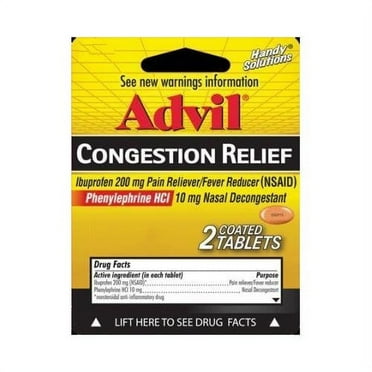 Advil (2 Vials of 10 Tablets) Pain Reliever / Fever Reducer Coated ...