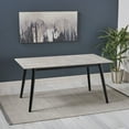 GDF Studio Riley Modern Resin Rectangular Dining Table, Gray Cement and ...