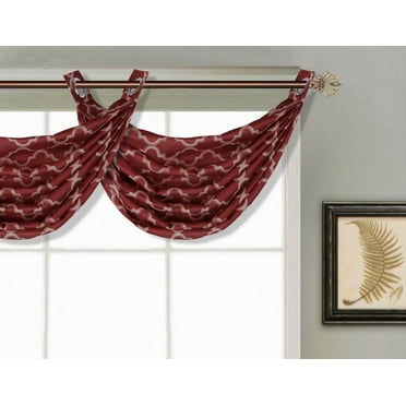 (V24) SILVER GRAY 1PC Elegant Faux Silk Swag Waterfall Bronze Grommets ...