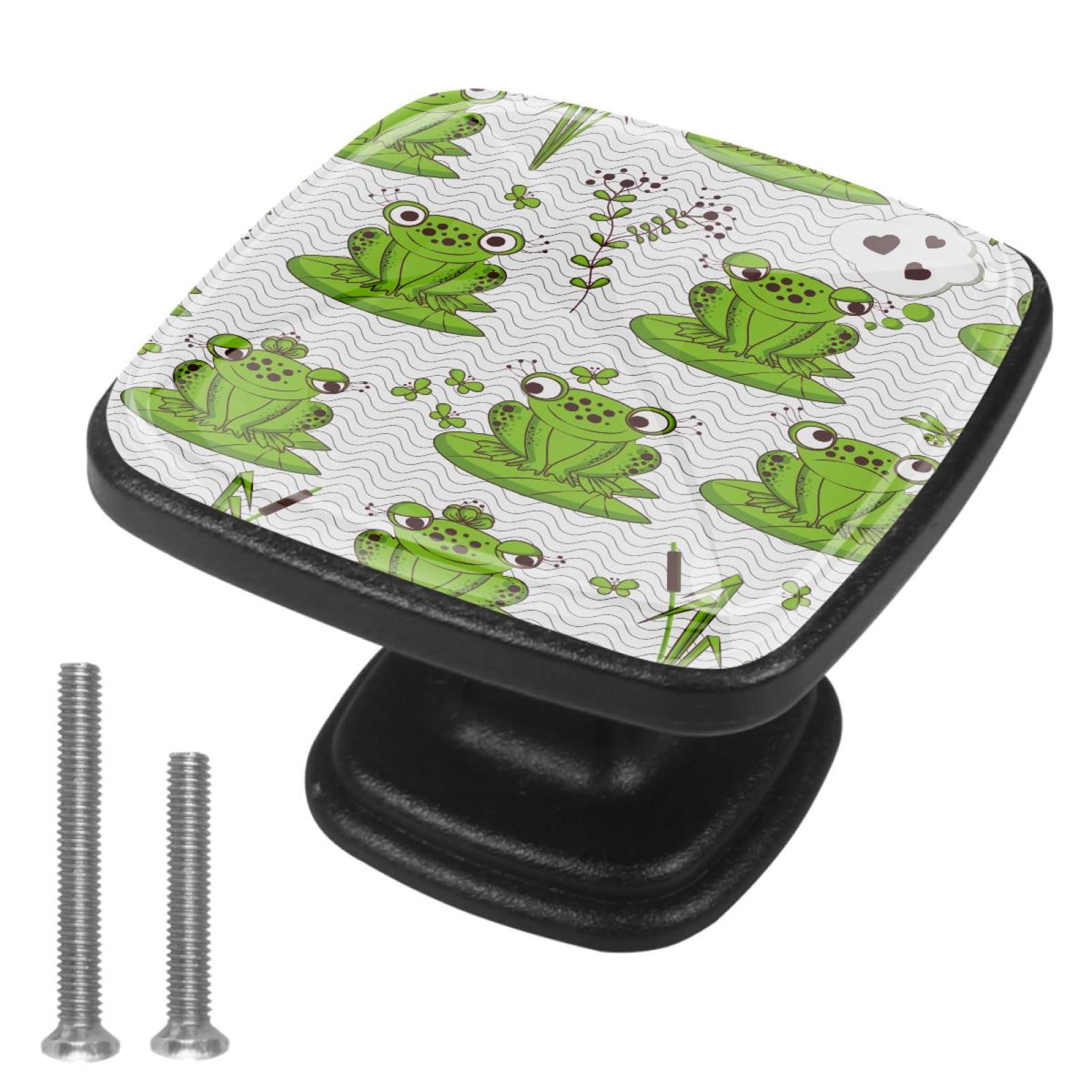 4 Pcs Cabinet Handle Drawer Pulls Frogs Knobs with Screws Square ...