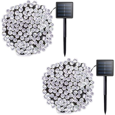 Lalapao 2 Pack Solar String Lights 72ft 22m 200 LED 8 Modes Solar ...
