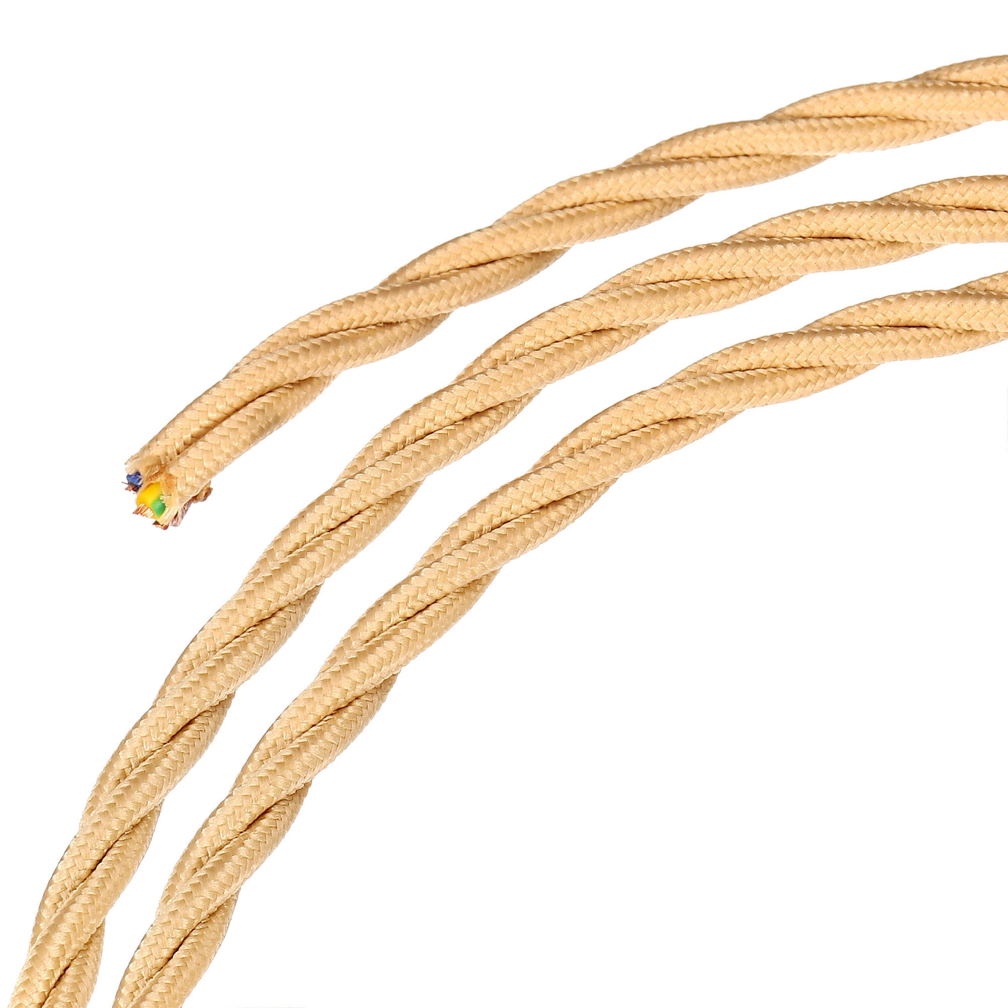 Retorcido Tela Cubierto Cable 3 Núcleos 18AWG 5m/16.3 Pies, Vintage ...