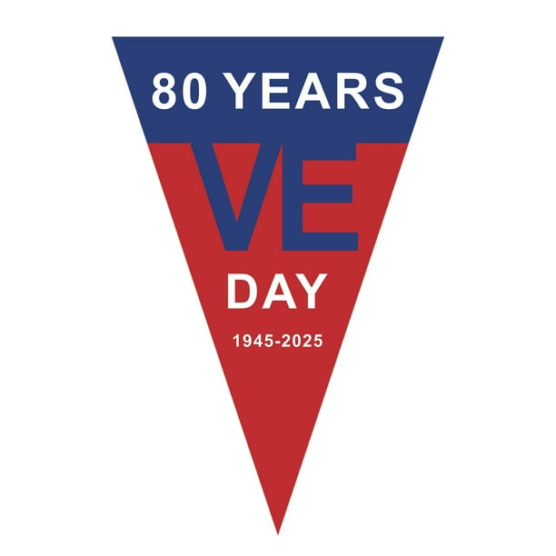 Binwennn 32.8ft Length 2025 VE Day 80th Bunting Banner 80 Years In ...