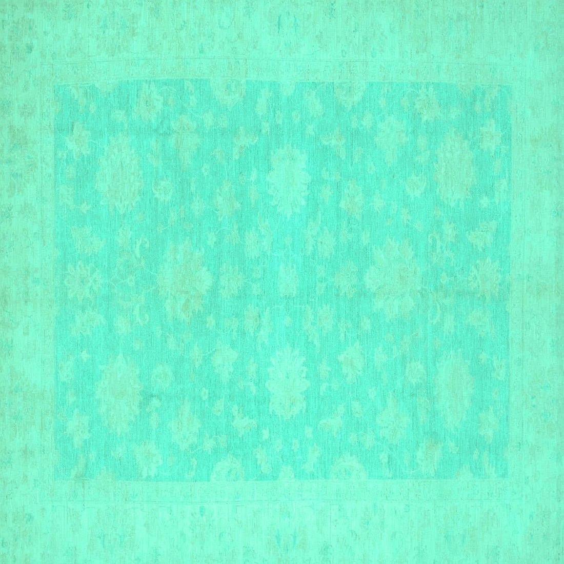 Ahgly Company Machine Washable Indoor Square Oriental Turquoise Blue ...