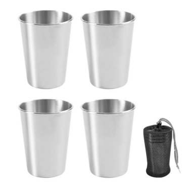 DODAMOUR 4 Pack Stainless Steel Insulated Cup Double Wall, 10 oz Metal ...