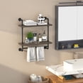 24inch Grey 2 Tier Industrial Pipe Wall Mounted Floating Shelves ...