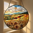 Countryside Hay Field Stained Glass Style Window Decor – Suncatcher ...
