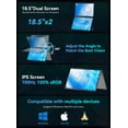 UPERFECT 18.5" Dual Touchscreen Monitor, Large Folding Design, 100Hz ...