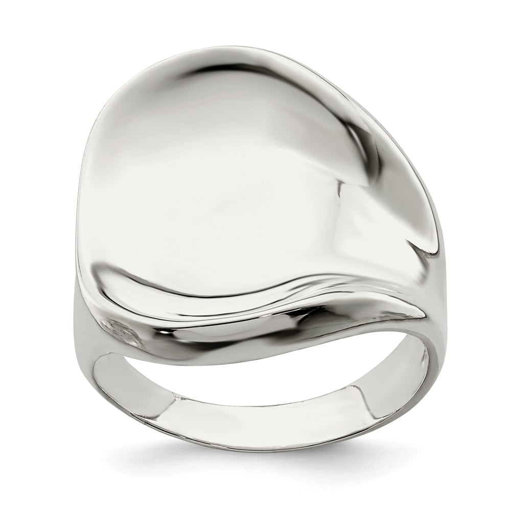 White Sterling Silver Ring Band Fashion Solid - Walmart.com