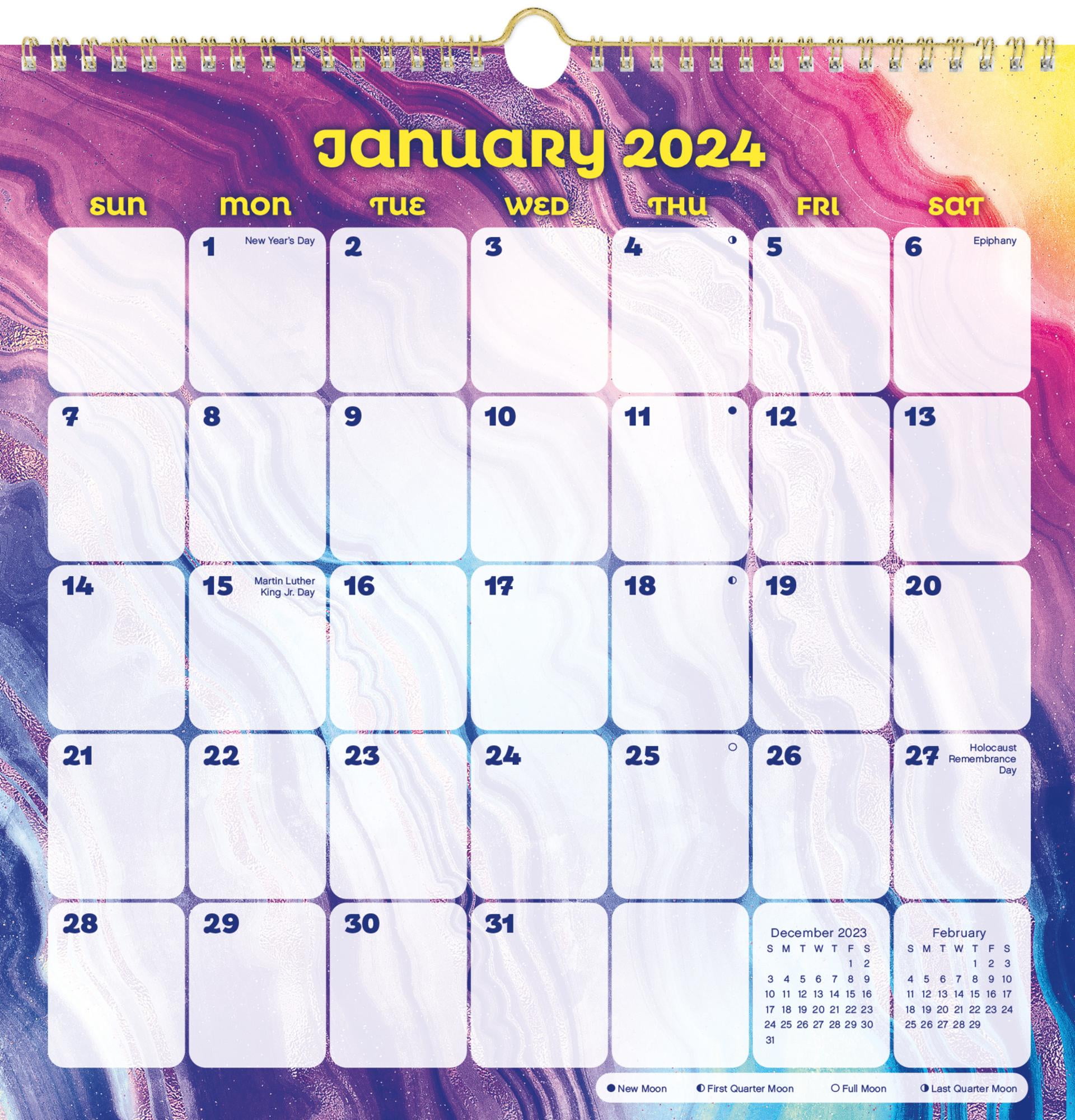 Trends International 2024 Neon Agate Spiral Wall Calendar - Walmart.com