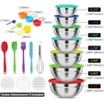 7 PCS Stainless Steel Mixing Bowls Set with Lids and 3 Grater ...
