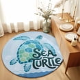 Round Area Rug 7ft,Ocean Sea Turtle Living Room Rug Non-Slip Washable ...