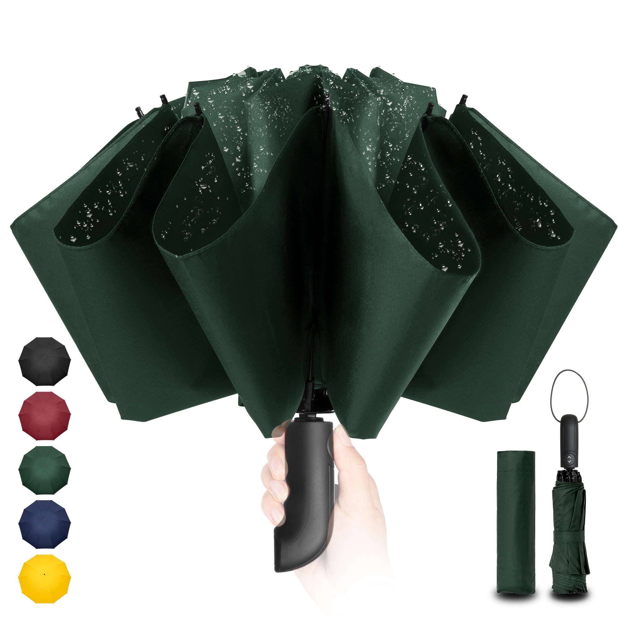 Chakipee Automatic Folding Umbrella,Auto Reverse Windproof Compact ...