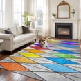 Abstract Geometric Washable Rug 5x7 Area Rug for Living Room Bedroom ...