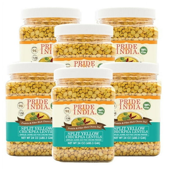 Pride of India Indian Split Masur Red Lentils, 1.5 lb Jar, Pack of 6 ...
