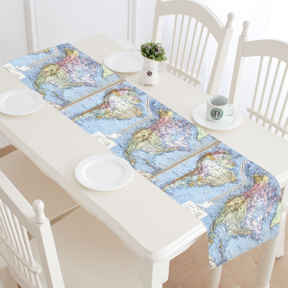 MYPOP South American Map Table Runner Home Decor 14x72 Inch,Galapagos ...