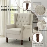 DREAMSIDEA Wingback Accent Chair Set of 2 Beige,High Back Accent ...