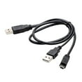 Double USB2.0 A Male to Mini 5Pin Cable Y Cable With Auxiliary Power ...