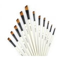 2Set/24pcs Pearl White Angled Paintbrush Set ,Angular Paint Brushes ...