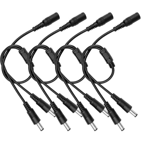 ANLINK 4 Pack Black 1 Female to 2 Male 5.5mm*2.1mm DC Power Splitter ...