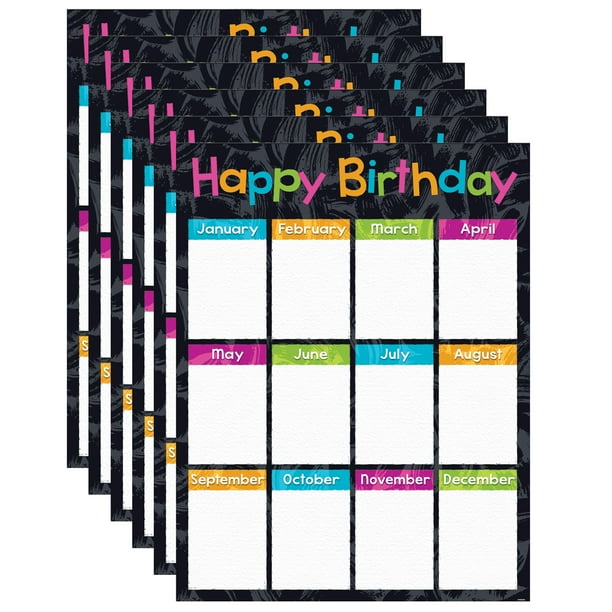 TREND Birthday Color Harmony Learning Chart, 17" x 22", 6 Count ...