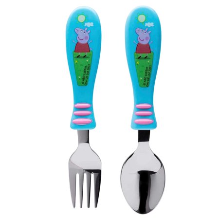 Zak Designs Peppa Pig Easy Grip Flatware Fork And Spoon Utensil Set â ...