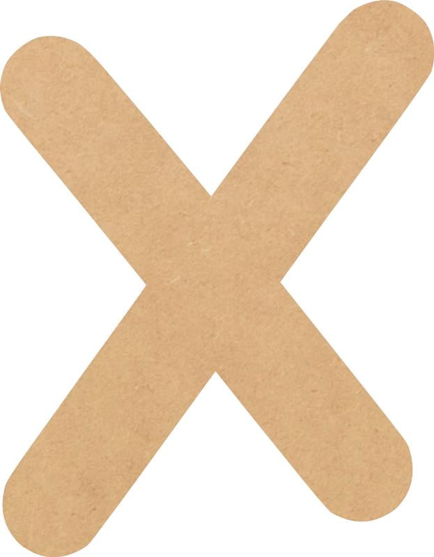 Unfinished MDF Wood Letter X, Craft Alphabet 5'' Tall DIY Wall Décor ...