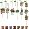 6-Pack Boho Handcrafted Macrame Plant Holder Set, Ivory Hanging Basket ...