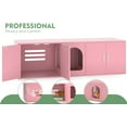 Amunrbrek Litter Box Furniture For 2 Cats Wooden Long Cat Litter Box