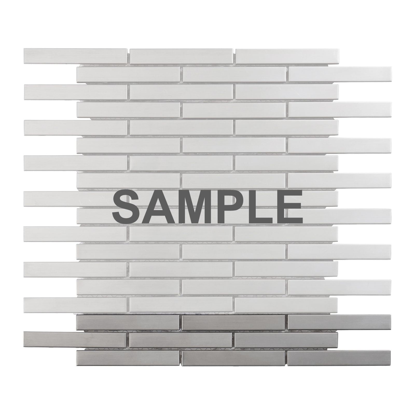 Sample - Brushed Nickle Stainless Steel Metal Metallic Mosaic Tile ...